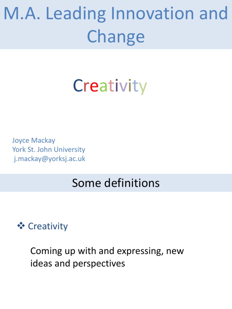 Joyce Mackay York St. John University J.mackay@yorksj - Ac.uk | PDF ...