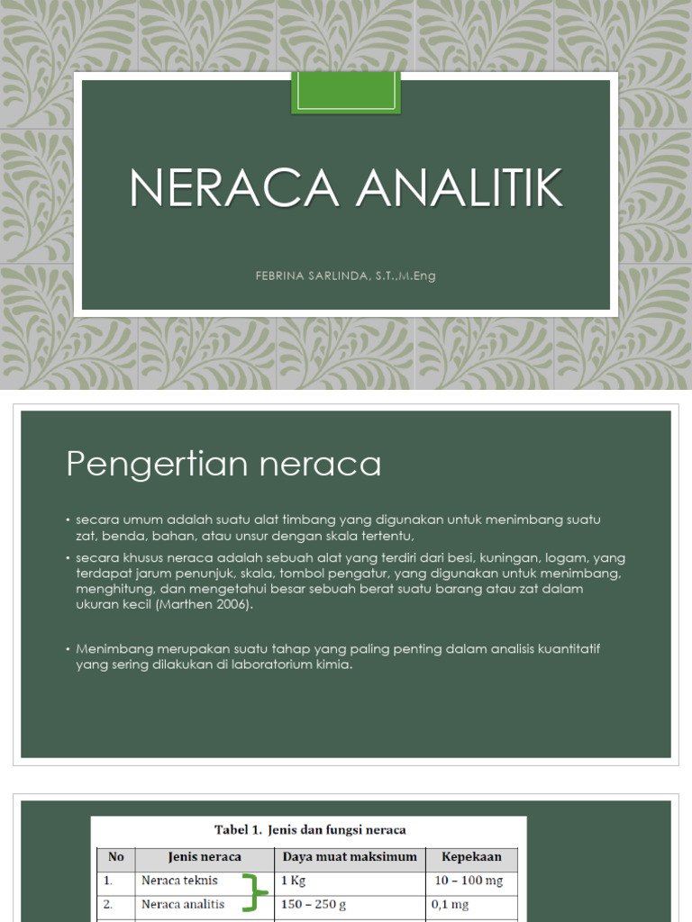 Neraca Analitik | PDF
