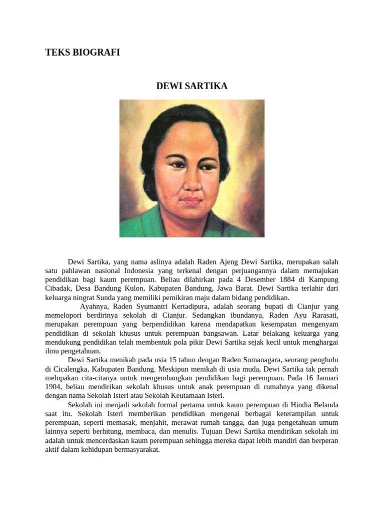 Teks Biografi (Dewi Sartik) | PDF