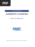 KAIST Admission Guideline For International Applicants 2025 | PDF | Gce Advanced Level (United ...