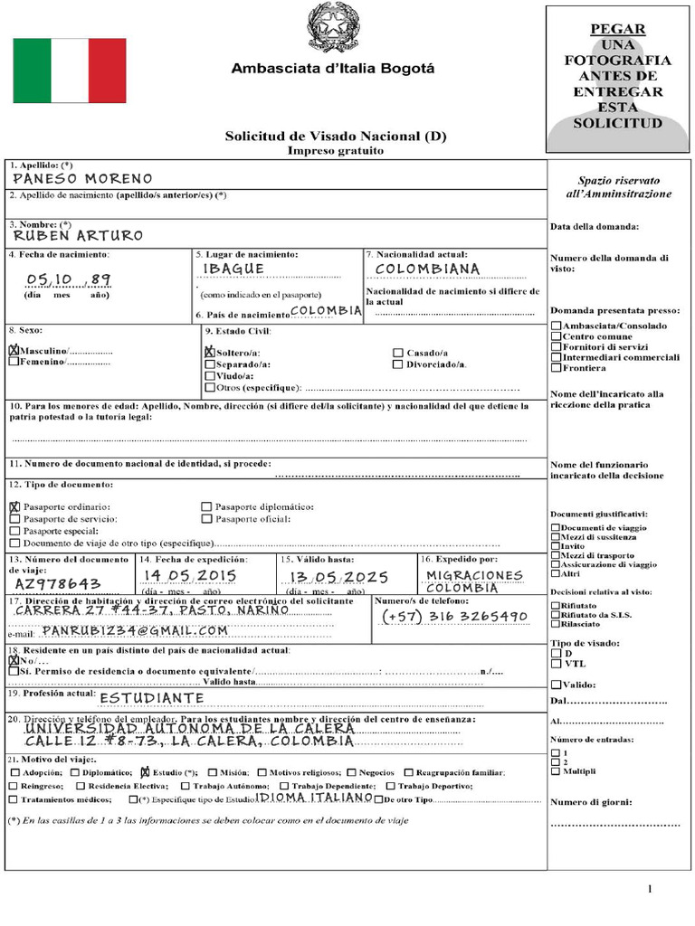 Ejemplo de Formulario | PDF