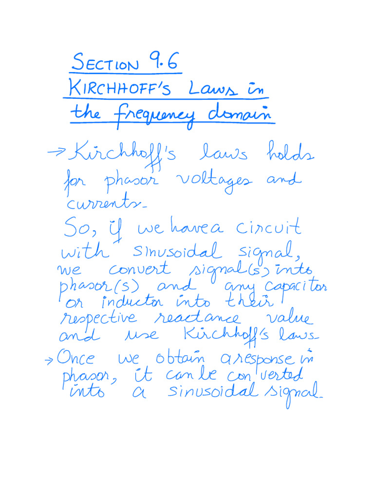 Section9.6 Kirchhoff's Laws in Frequency Domain | PDF