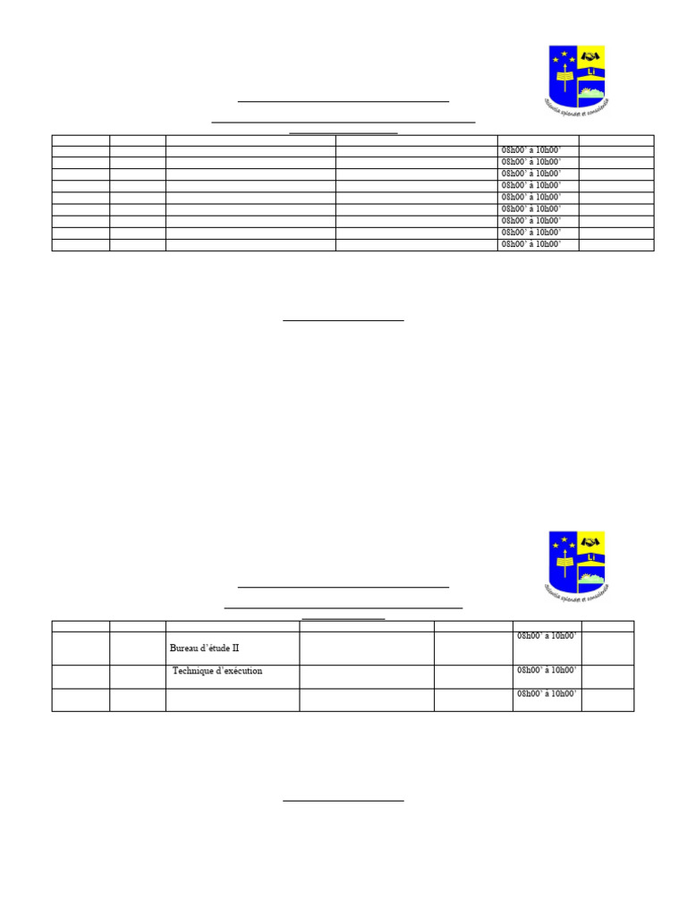 Horaire Des Examens 1s 2024 Unili..Esi | PDF