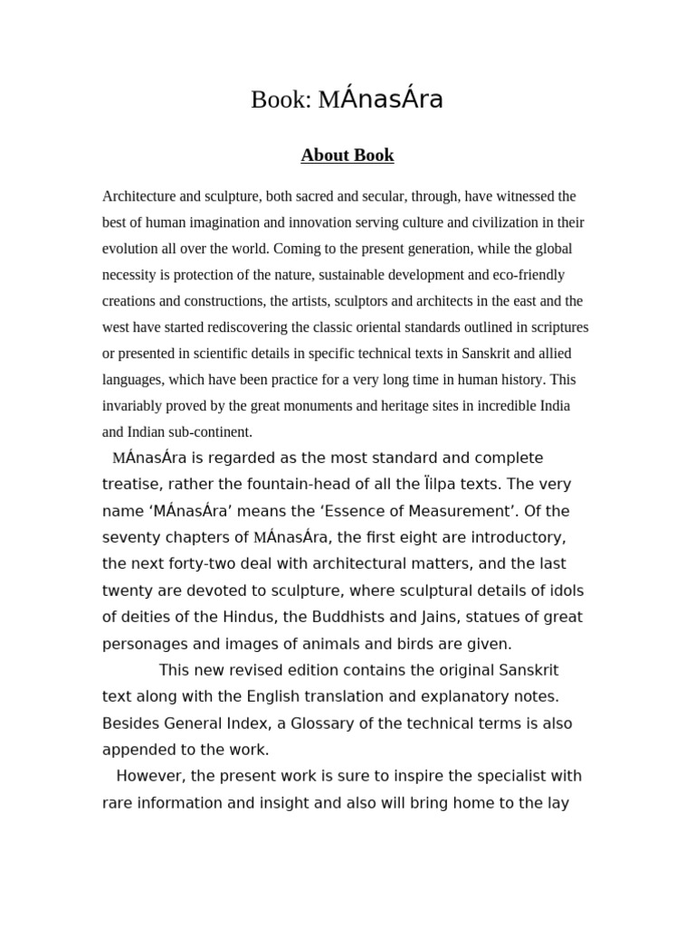 Architecture_of_Manasara_A_Vaastu_Text | PDF