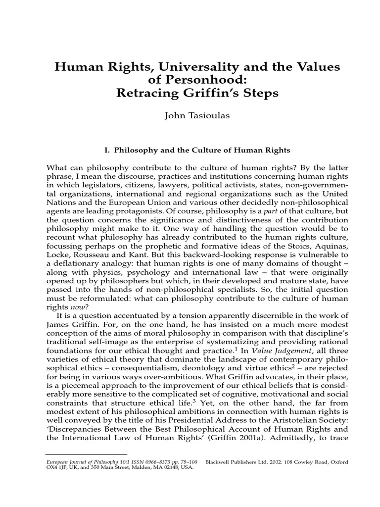 Human Rights-Universality-And The Value of Human Personhood | PDF