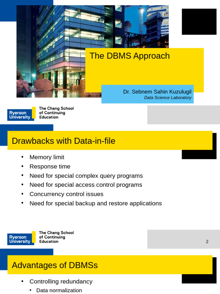 CIND110 - Module 1.3 - The DBMS Approach | PDF