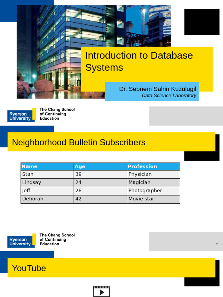 CIND110 - Module 1.1 - Introduction To Database Systems | PDF