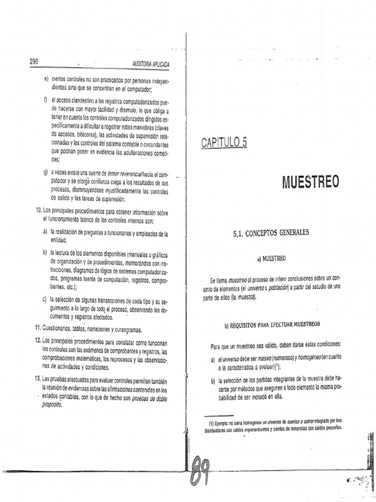 Tratado de Auditoria. Fowler. Tomo I. 05 - Capítulo 05. Muestreo | PDF