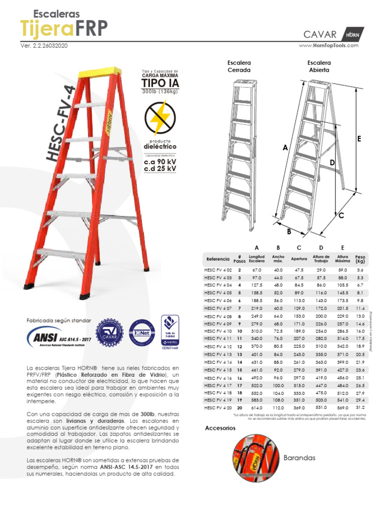 Ficha Tecnica Escaleras Tijera | PDF