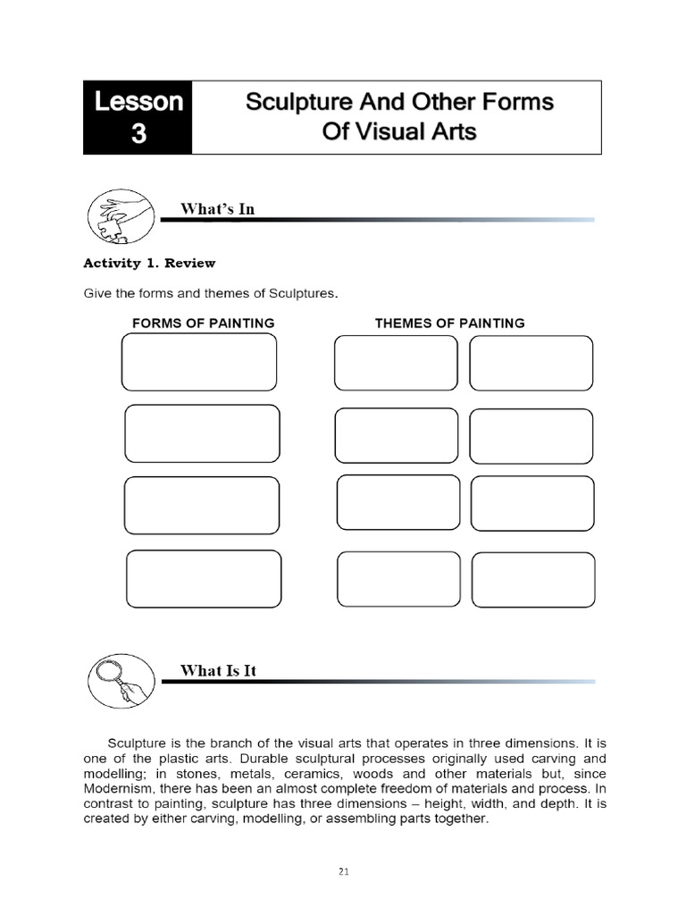 LESSON 3. Sculpture and Other Forms of Visual Arts | PDF