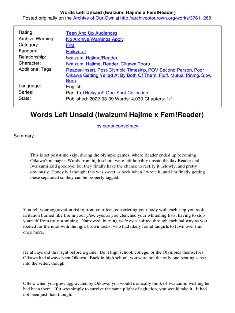 Words Left Unsaid | PDF