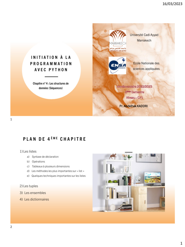 Chapitre N°4 - Partie1-Initiation À La Prog Python | PDF