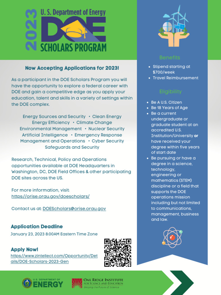 DOE Scholars 2023 Flyer | PDF