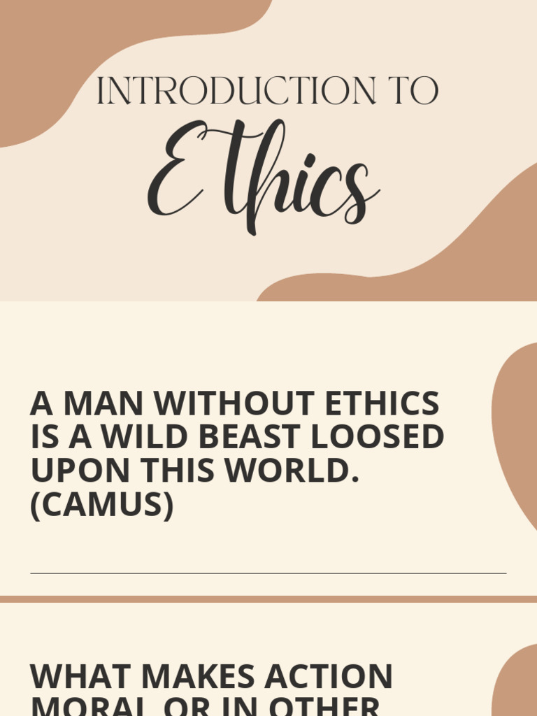 Ethics Lesson 1 | PDF