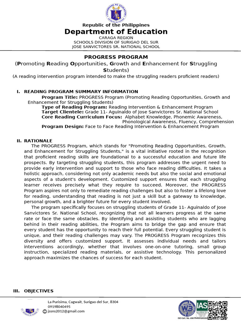 PROGRESS Program | PDF