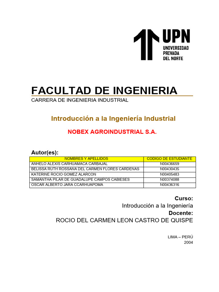 Nobex Agroindustrial - Intro | PDF