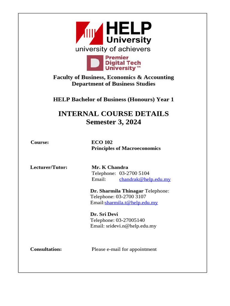 ISD ECO102 (Approved) | PDF