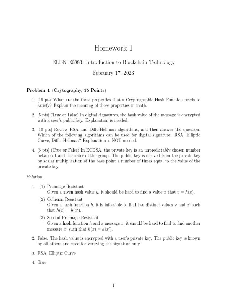 HW1 Sol | PDF