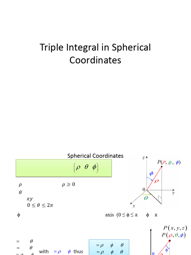 12 7 Triple Integrals In Spherical Coordinates Mat271 Pdf