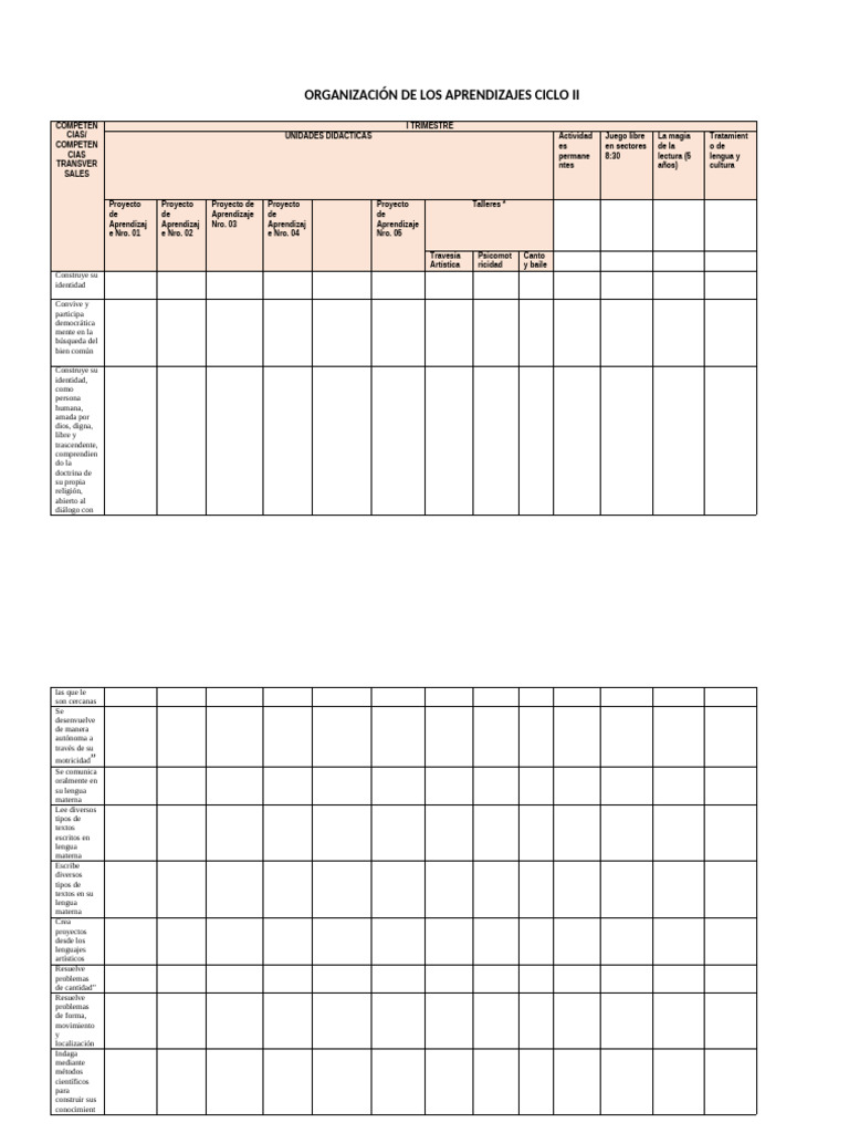 Cuadro de Programacion Anual 2024 | PDF