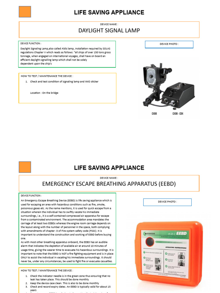 SOLAS Life-Saving Appliance Guide | PDF
