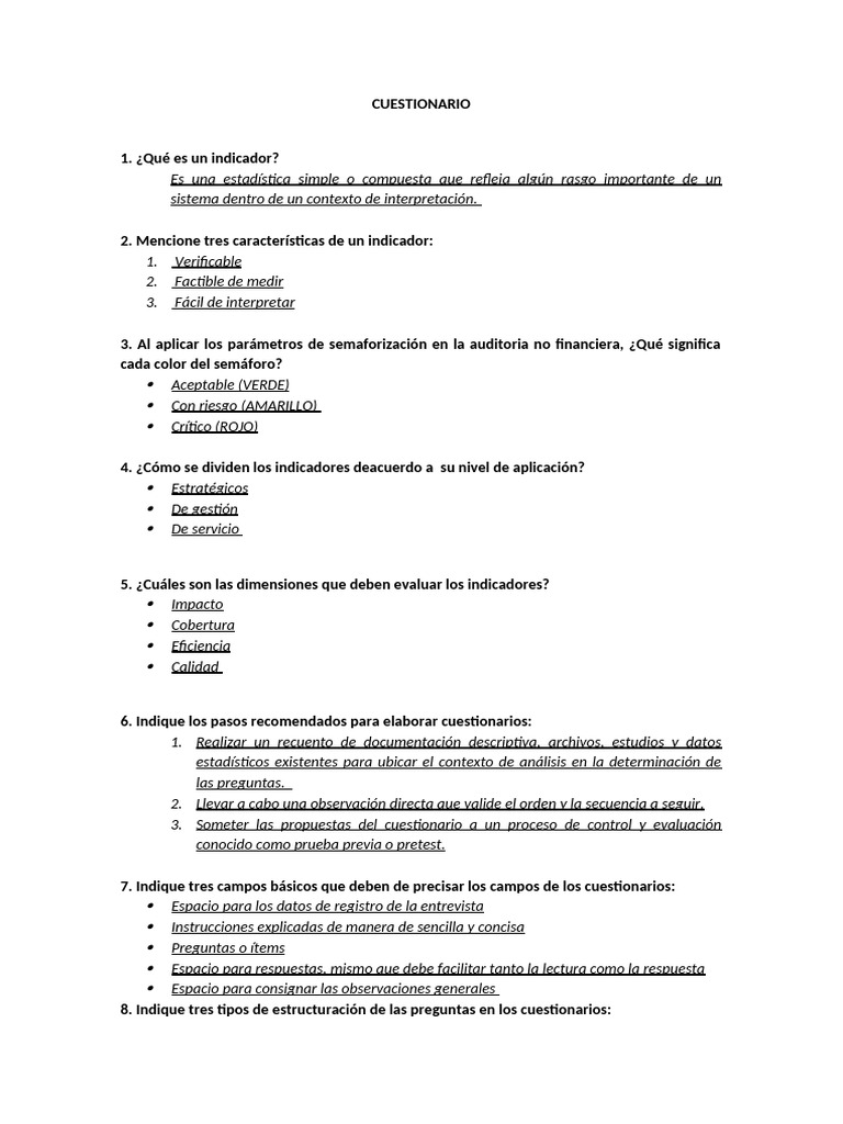 CUESTIONARIO | PDF
