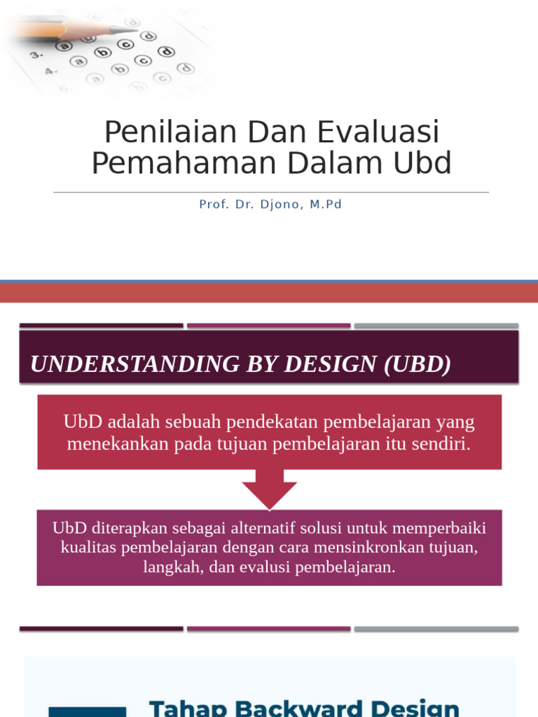 Ubd Penilaian Dan Evaluasi | PDF