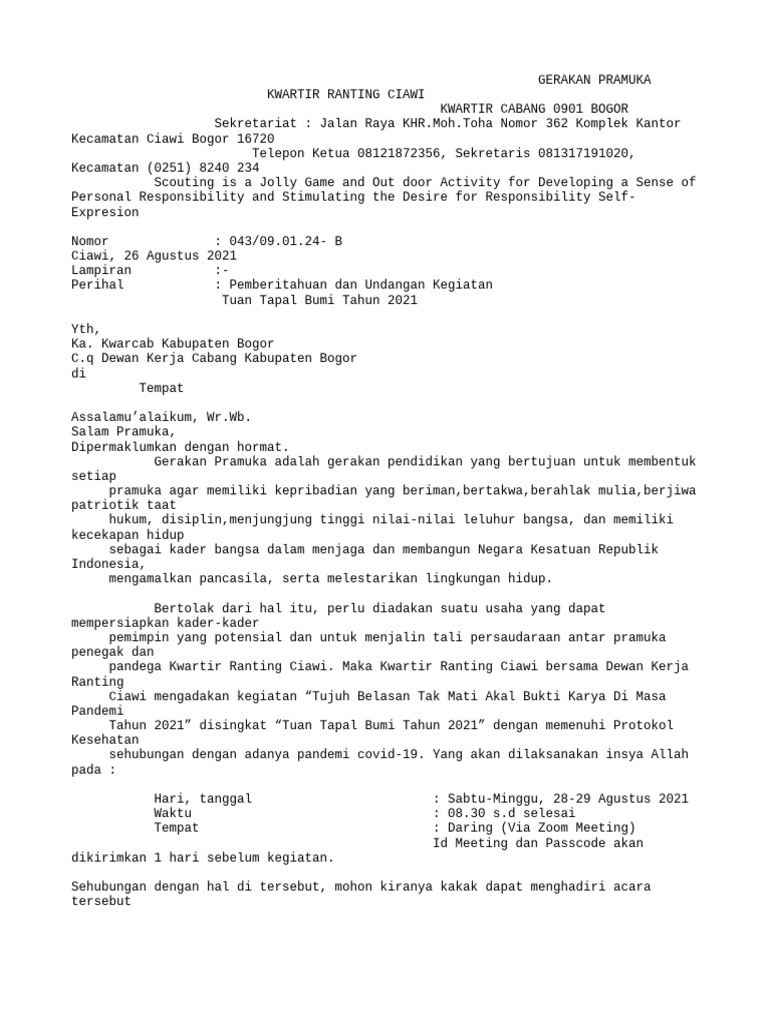 043 Surat Pemberitahuan Dan Undangan DKC | PDF