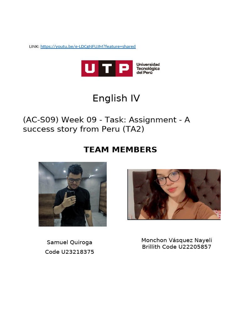 Week 9 Task Assignment A Success Story From Peru (TA2) | PDF | Peru | Social Science