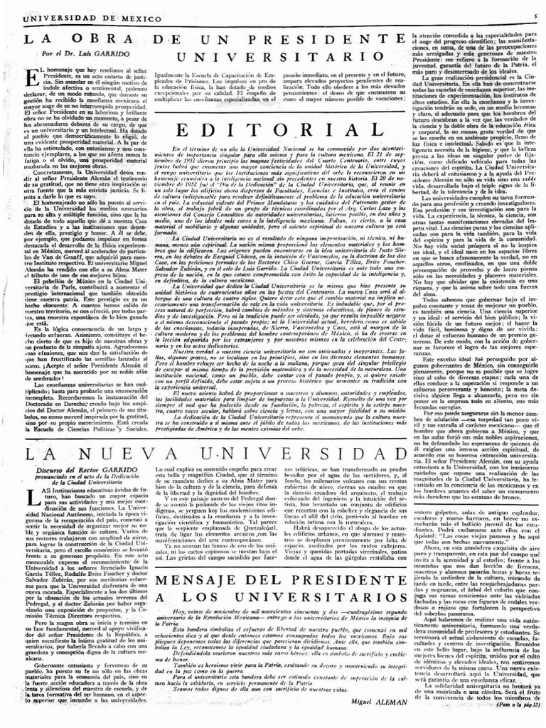 La Obra de Un Presidente Universitario | PDF