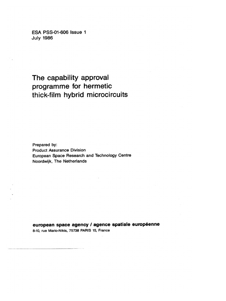 ESA PSS 01 606 - Issue1 (July1986) | PDF