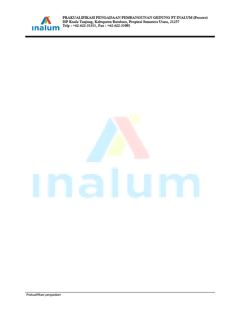 Inalum Pra Kualifikasi | PDF