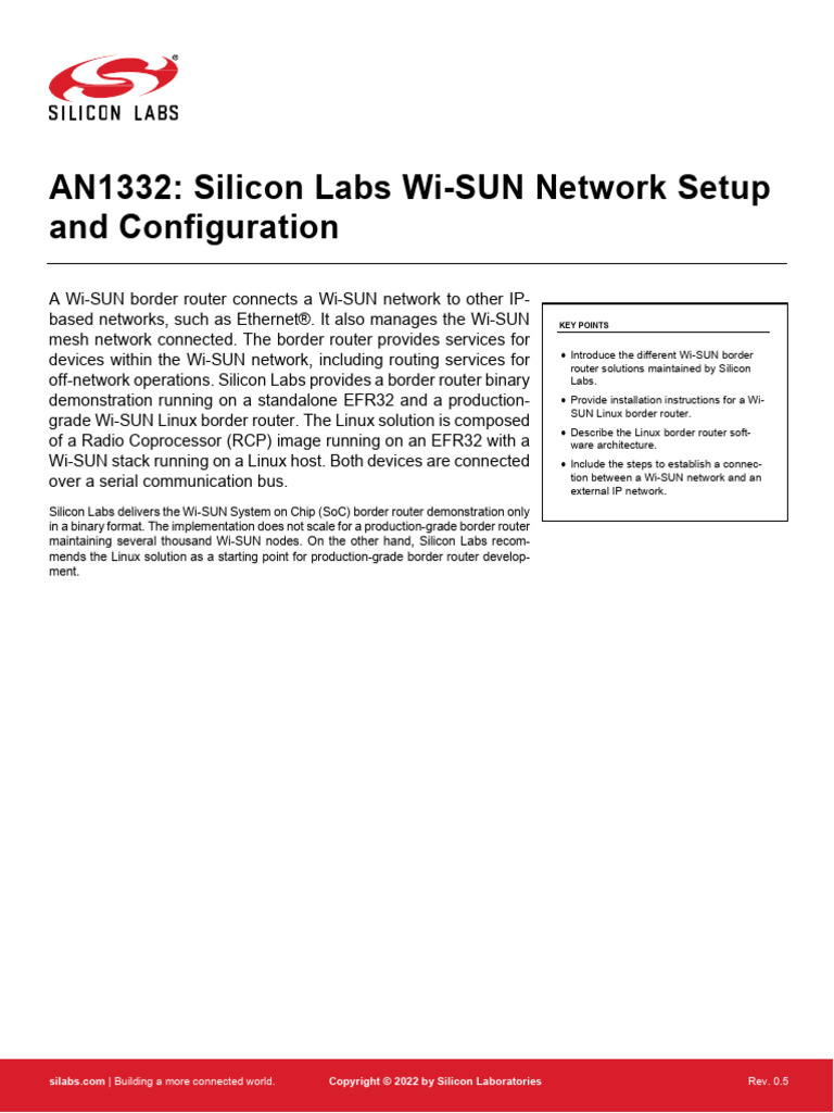 An1332 Wi Sun Network Configuration | PDF An1332 Wi Sun Network Configuration | PDF