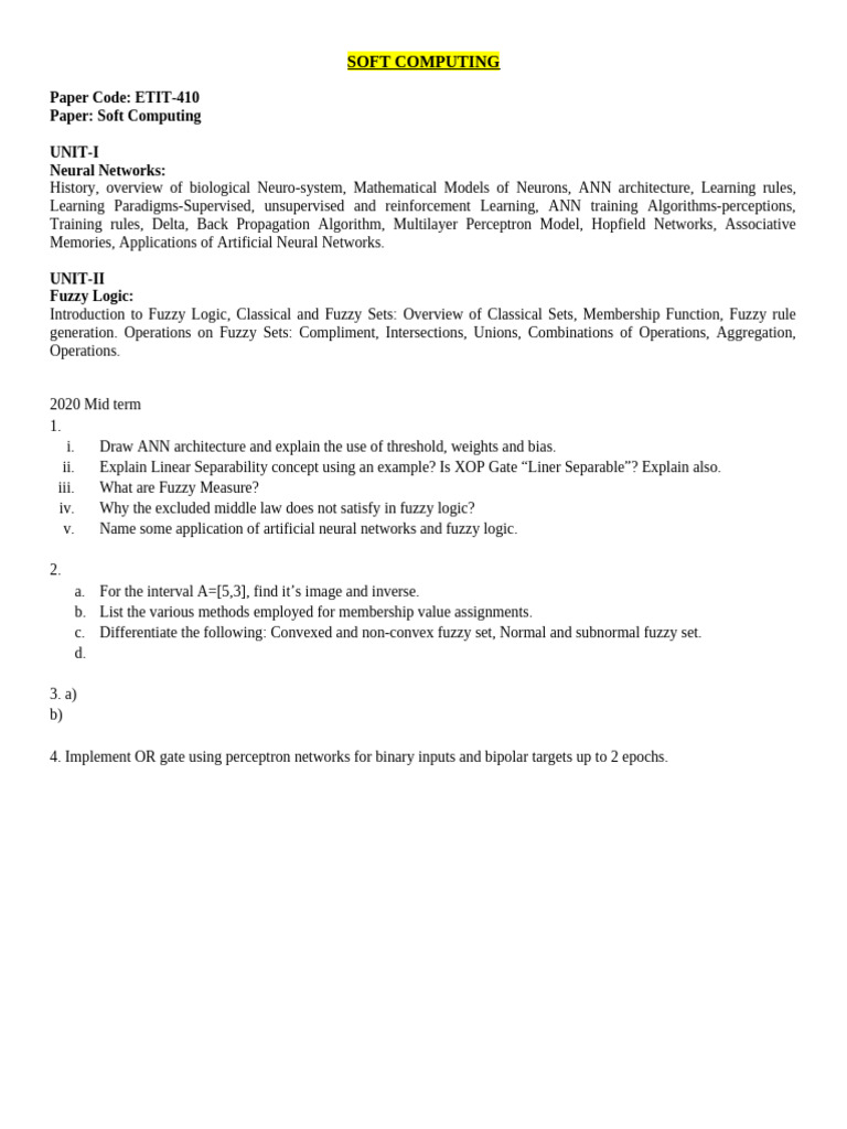 Soft Computing | PDF