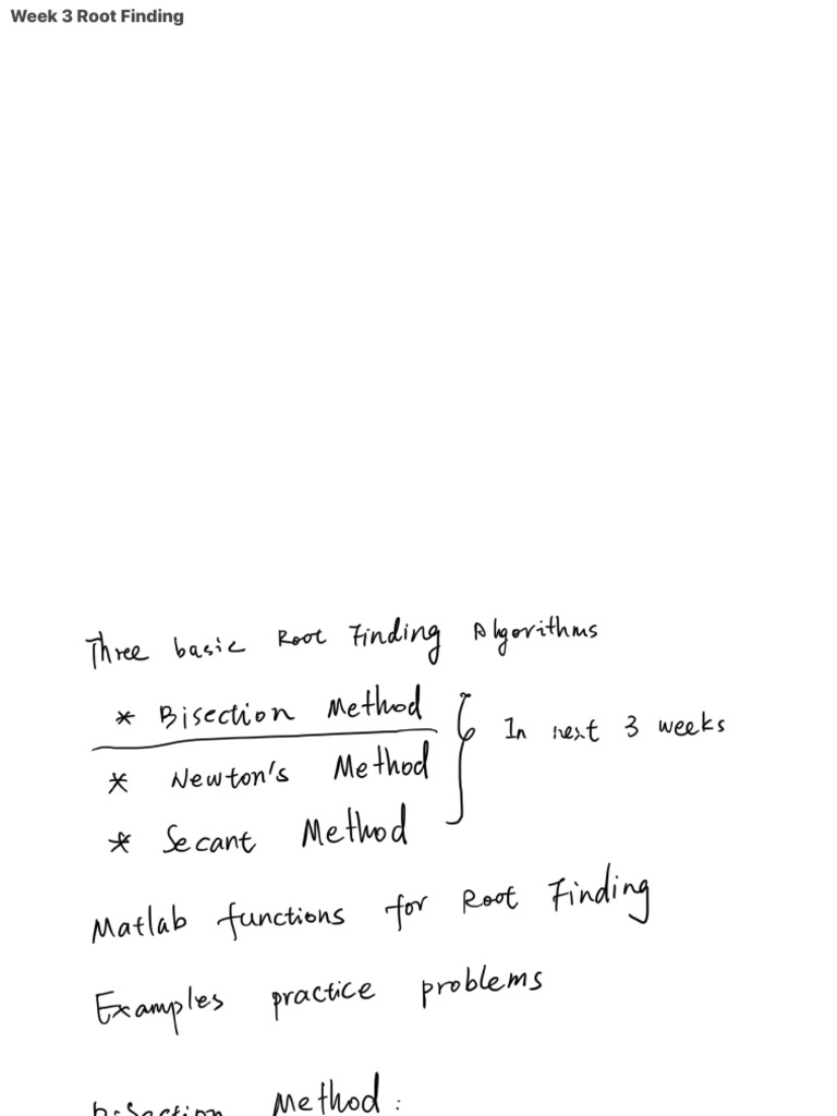 Week 3 Root Finding-Note | PDF