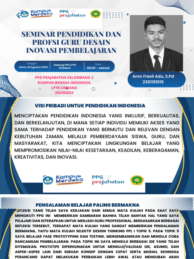 Unggah Hasil Refleksi Pengalaman Belajar Selama Mengikuti Program PPG | PDF