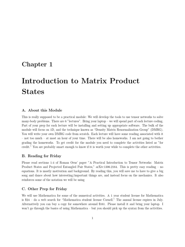 Lec 1 - DMRG2024 | PDF