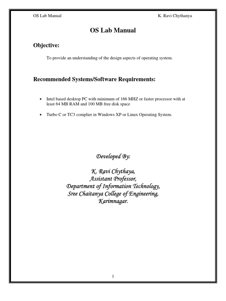 Os Lab Manual It Pdf Scheduling Computing Operating System