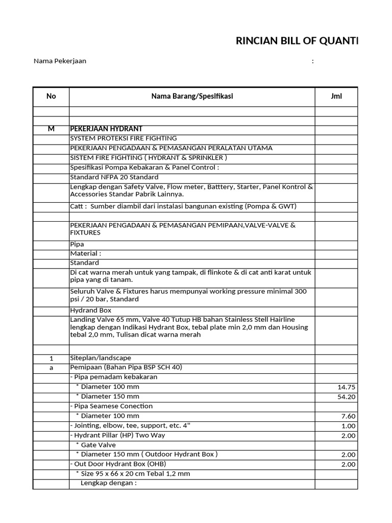 Mep Gudang Tools Center Msu Pltu Kosong | PDF