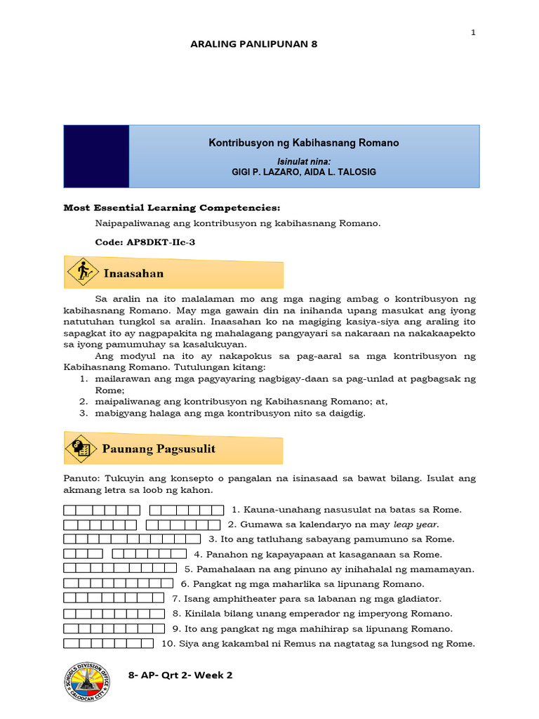 8 AP QTR 2 Week 2 | PDF