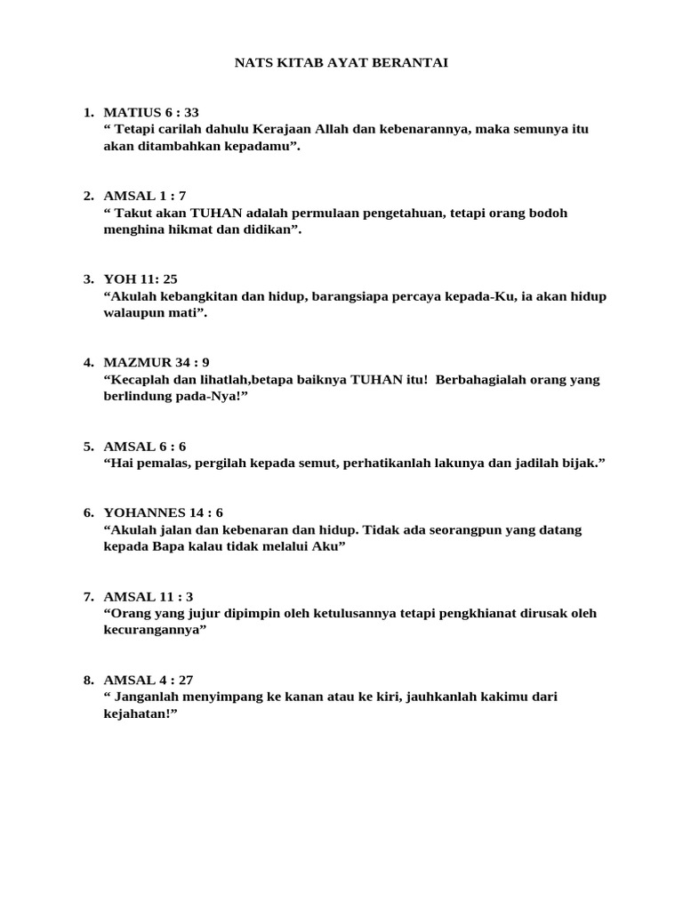 Nats Kitab Ayat Berantai | PDF