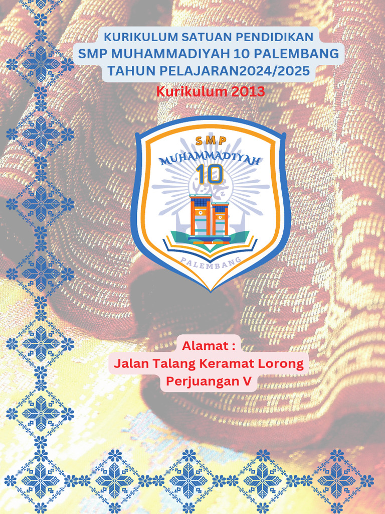 Cover Kurikulum Satuan Pendidikan SMP Muhammadiyah 10 Palembang Tahun ...