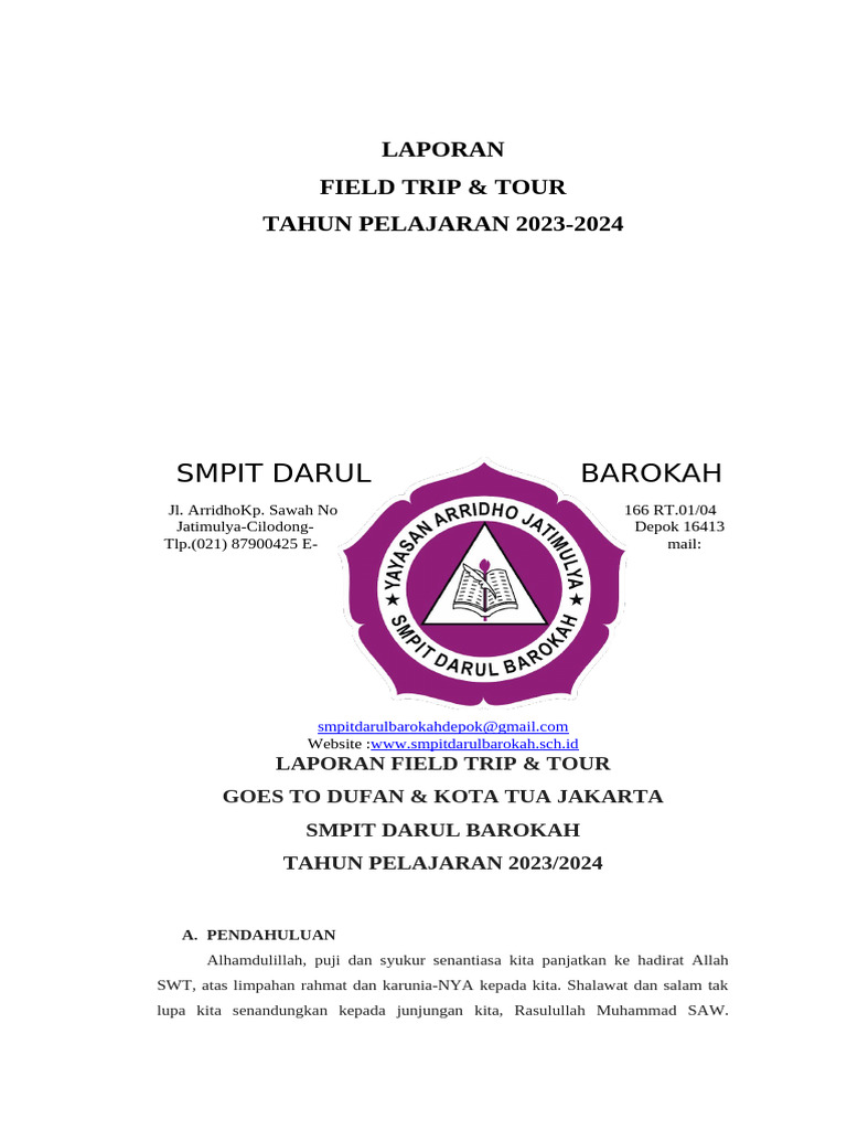 Laporan Field Trip 2024 | PDF