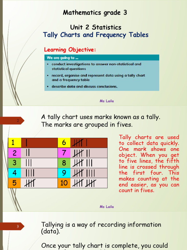Unit 2 - Tally Chart Anf Frequency Tables | PDF