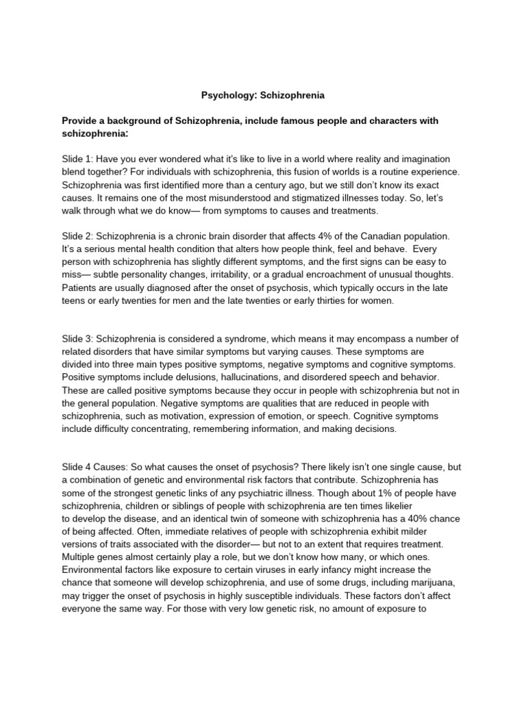 Psychology - Schizophrenia | PDF