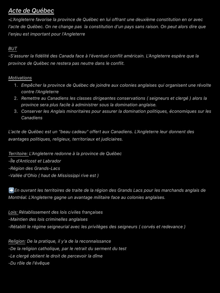 Acte de Québec 2 | PDF