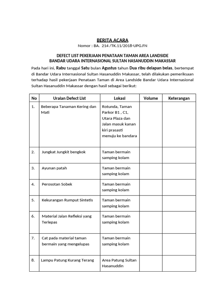 DEFECT LIST 100% Fix | PDF