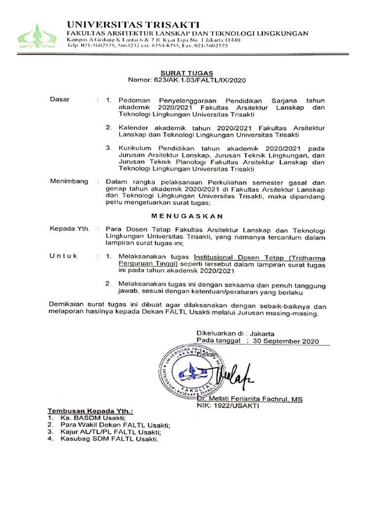 ST Beban Tugas DT TA. 2020-2021 - TL | PDF