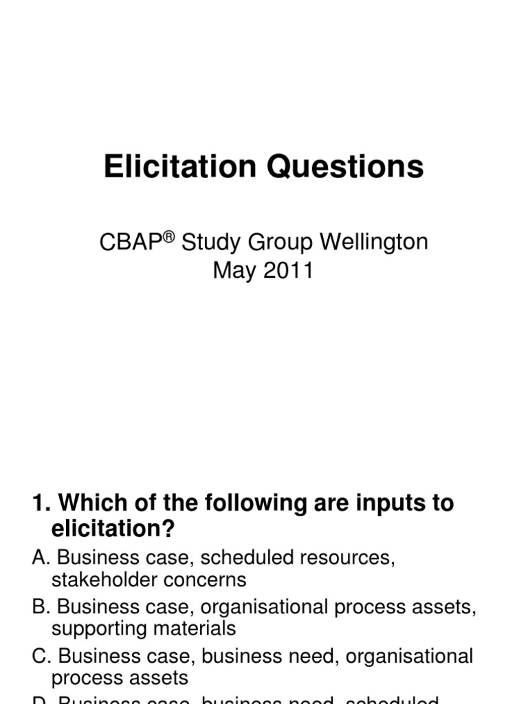 4 Elicitation Questions | PDF