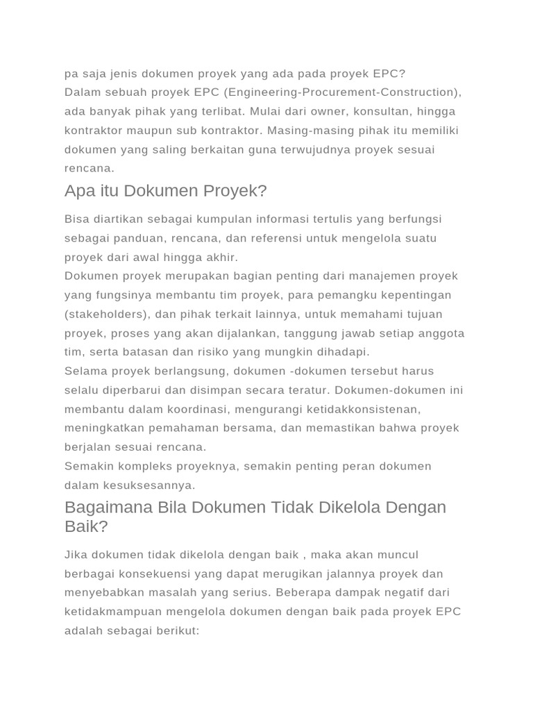 Jenis Dokumen dalam Proyek EPC | PDF | Bisnis | Komputer